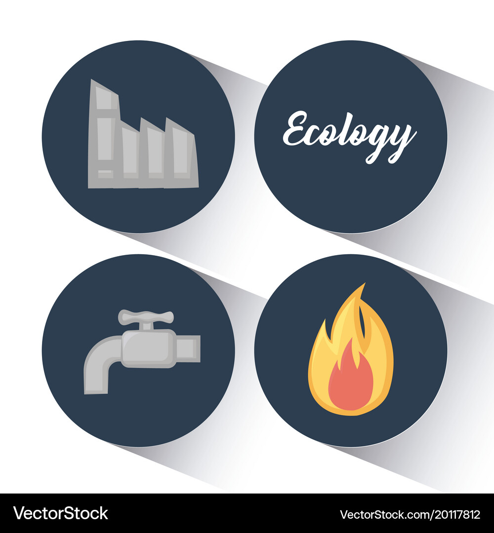 Ecology clean energy icons Royalty Free Vector Image
