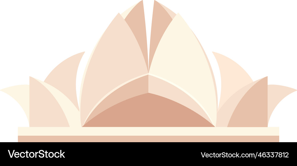 Lotus temple in india Royalty Free Vector Image
