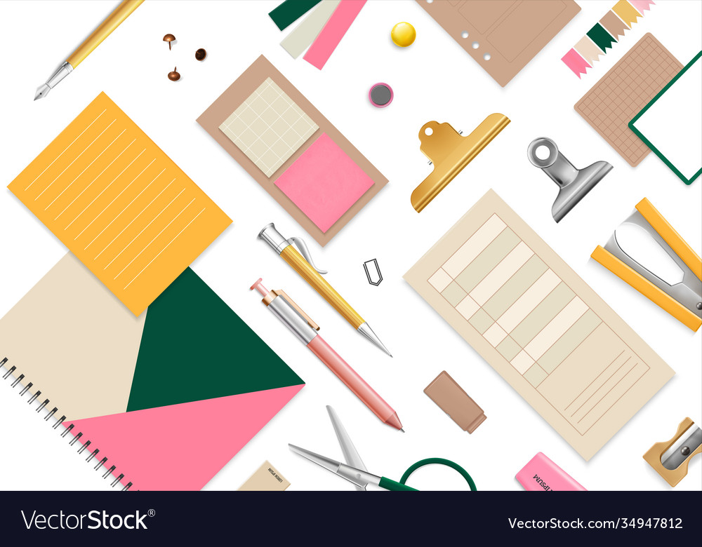 Office items seamless pattern Royalty Free Vector Image
