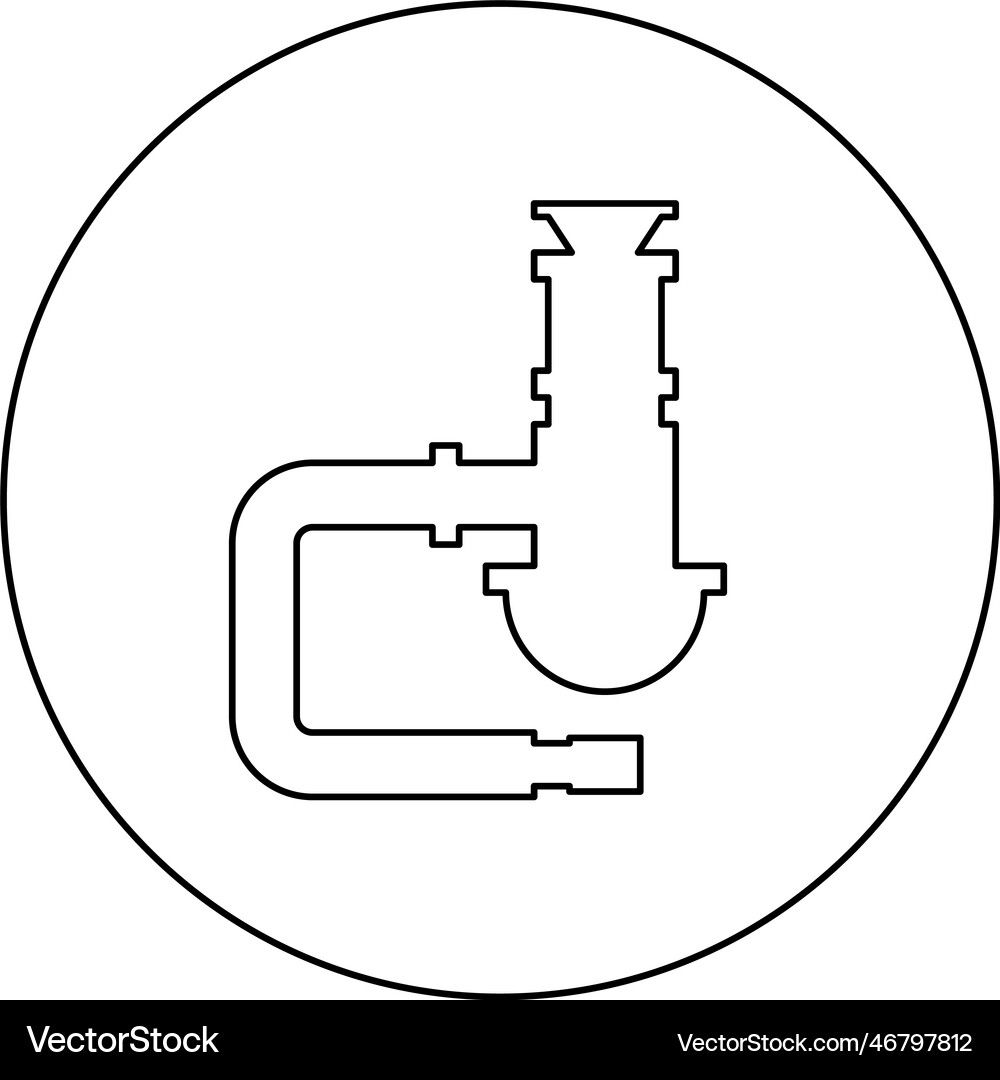 Siphon plumbing fixtures sewer pipe drain under Vector Image
