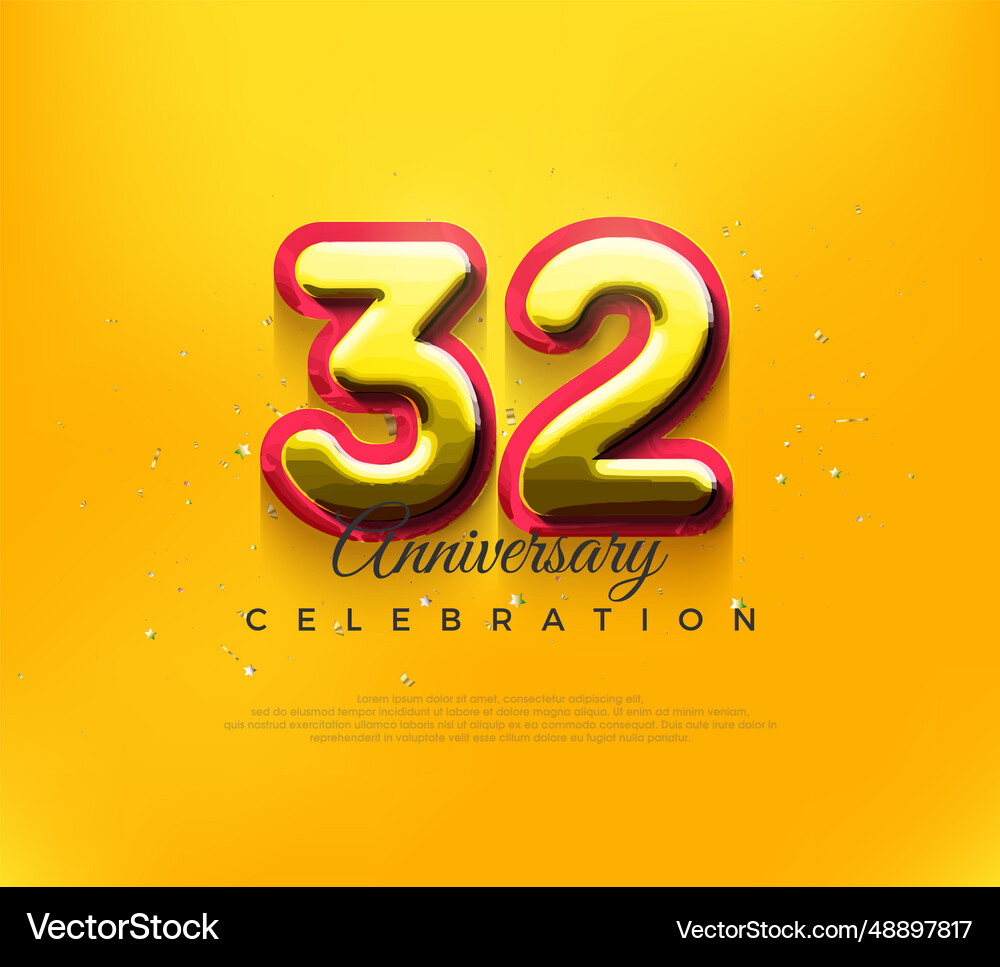 3d 32nd anniversary design premium design in Vector Image