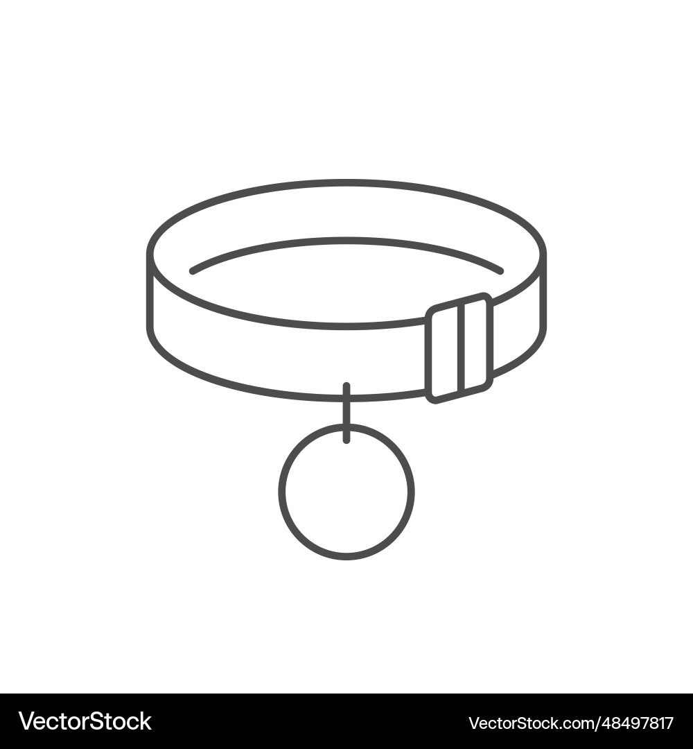 Animal collar line outline icon Royalty Free Vector Image