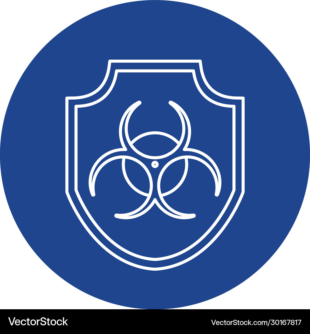 Biohazard sign line block style icon Royalty Free Vector