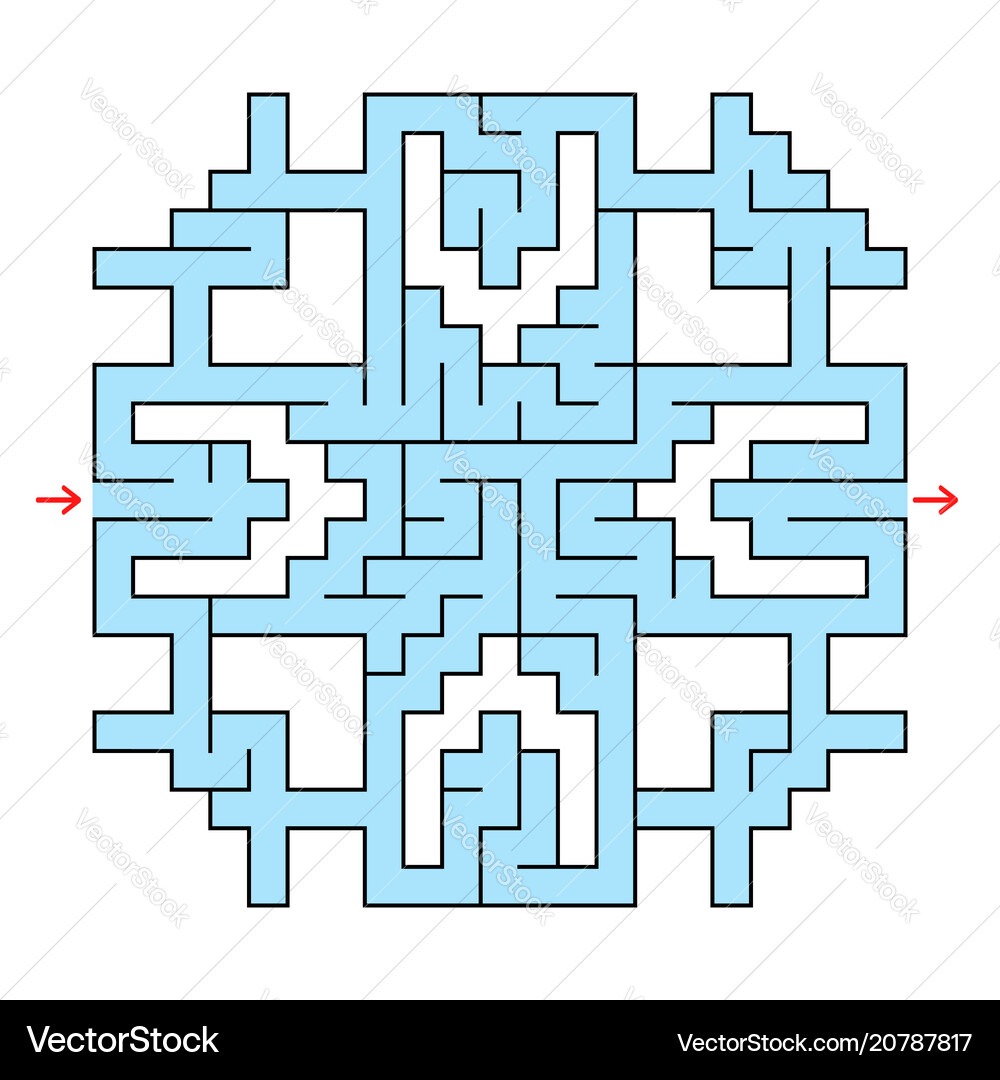Colorful square fantastic labyrinth with an input Vector Image