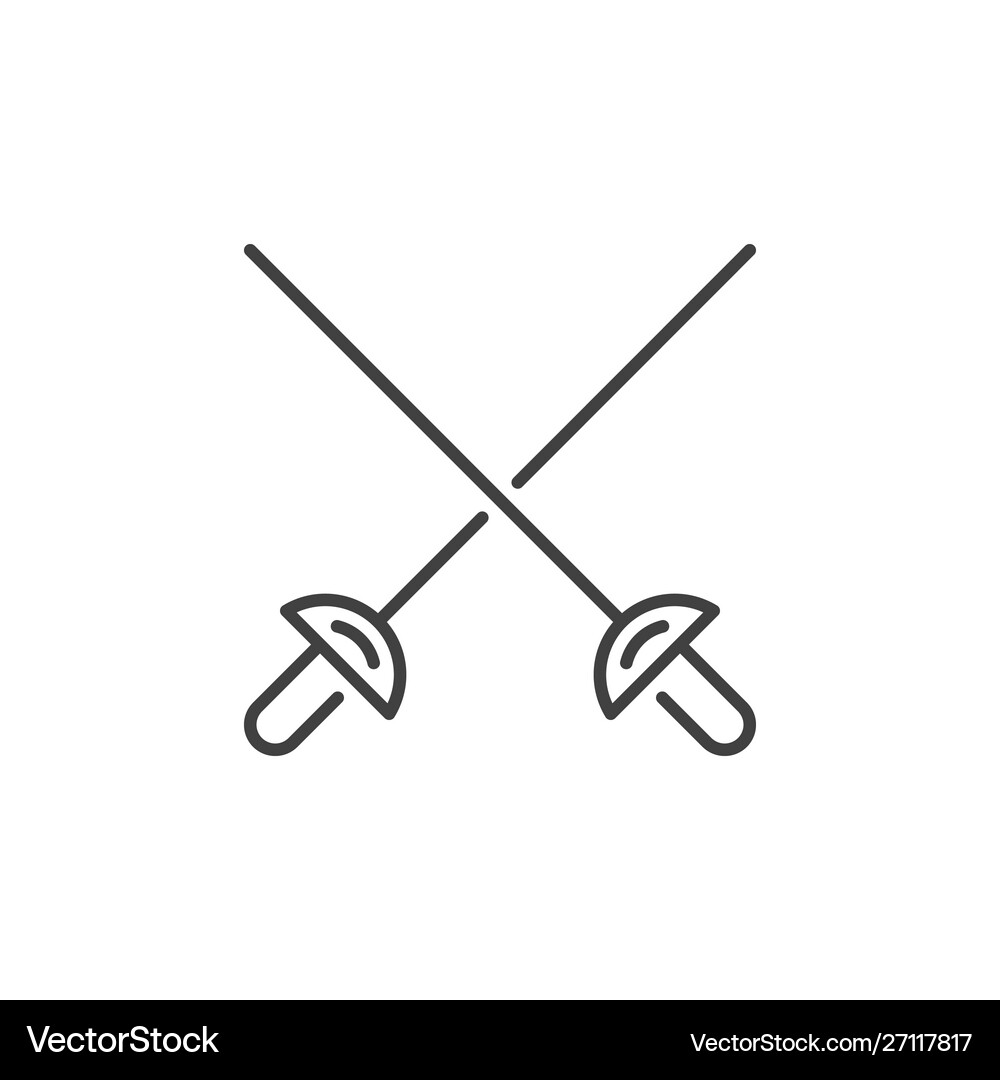 Crossed rapiers concept icon in thin line Vector Image