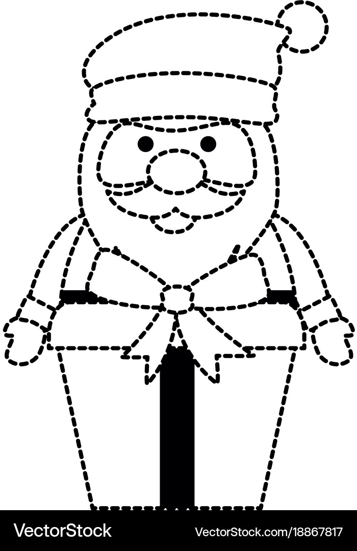 Cute santa claus with gift present Royalty Free Vector Image