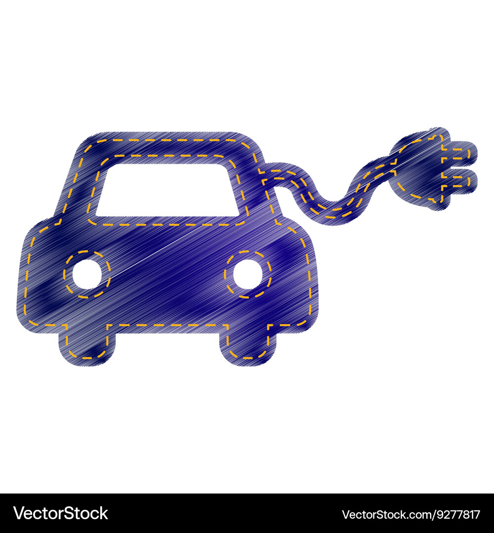 Eco electric car sign Royalty Free Vector Image
