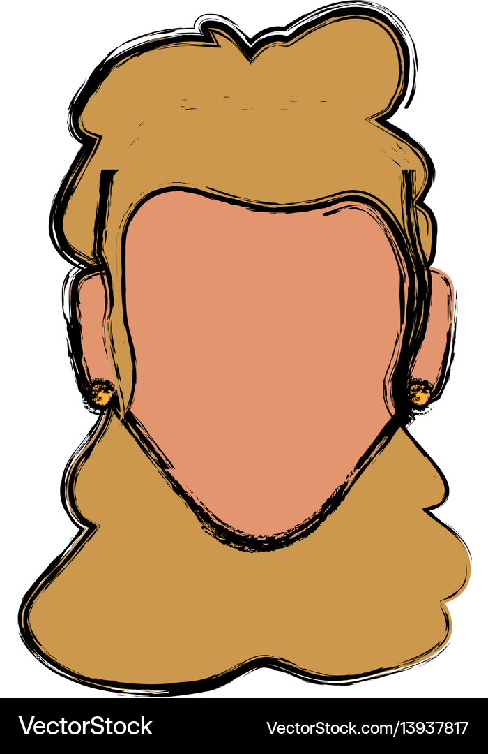 Faceless female earings head Royalty Free Vector Image