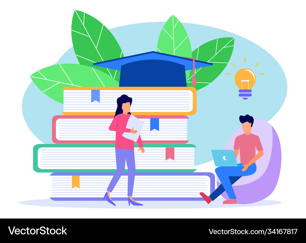 Graphic cartoon character education Royalty Free Vector