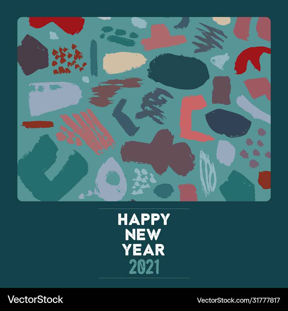 Happy new year greeting card with creative Vector Image