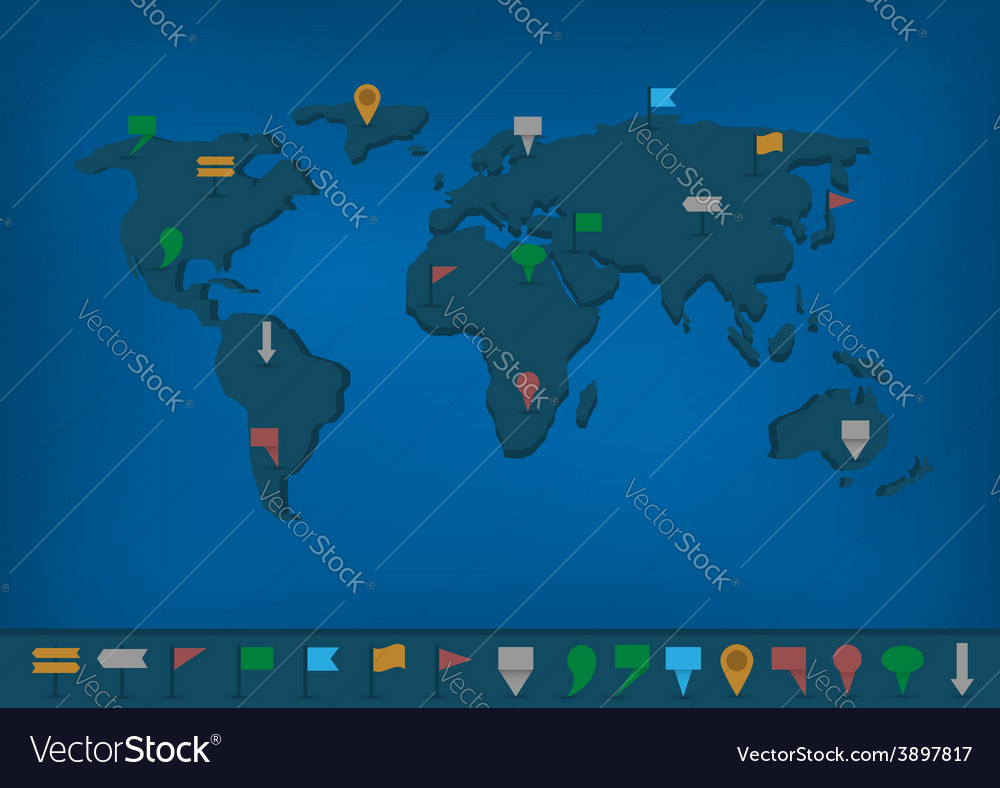 Map markers Royalty Free Vector Image - VectorStock