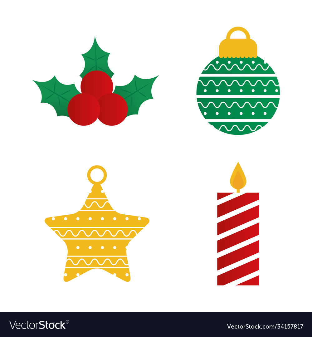 Merry christmas icon set design Royalty Free Vector Image