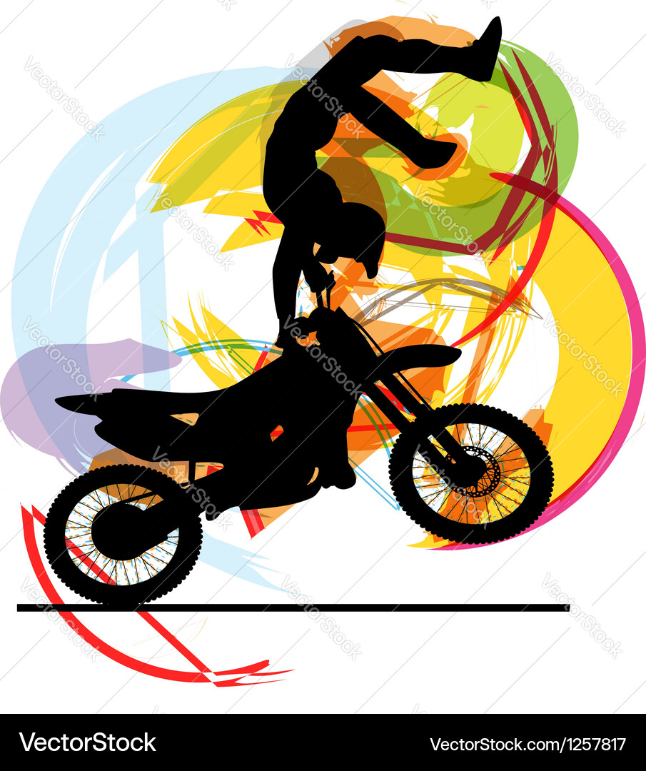 Motorcycle Rider in Motion Royalty Free Vector Image