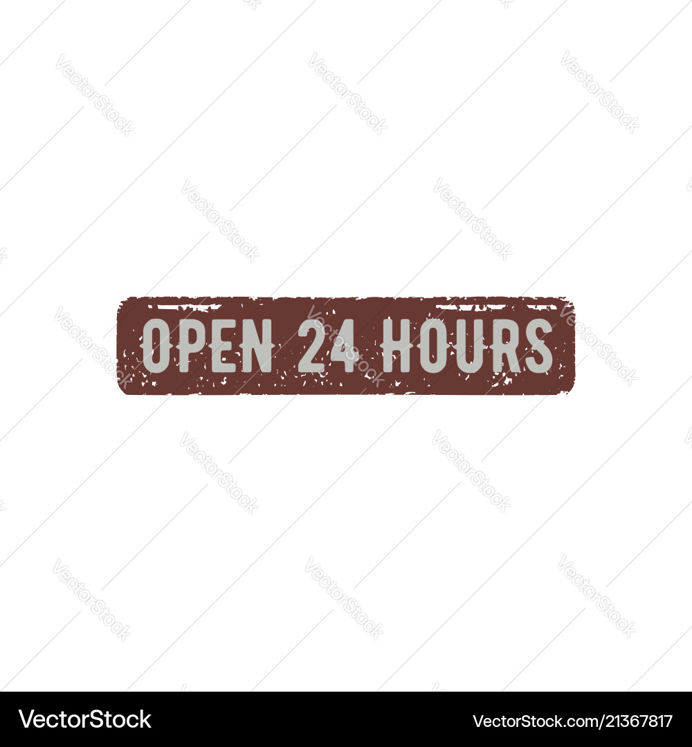 Open 24 hours retro sign stock Royalty Free Vector Image