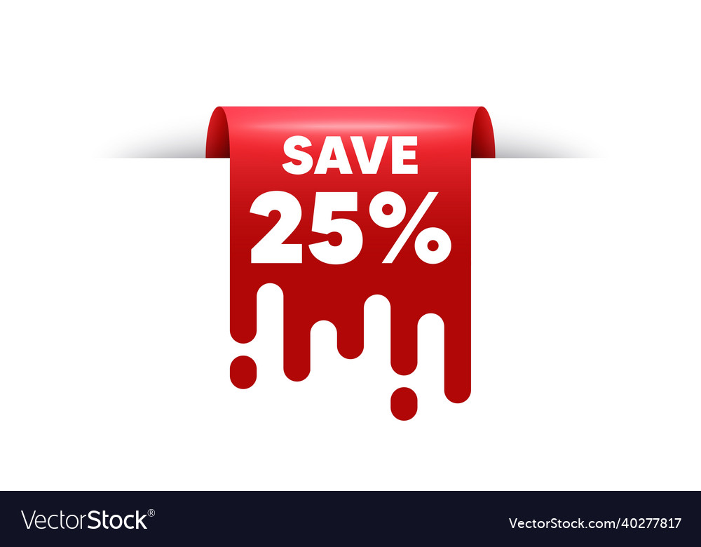 Save 25 percent off sale discount offer price Vector Image