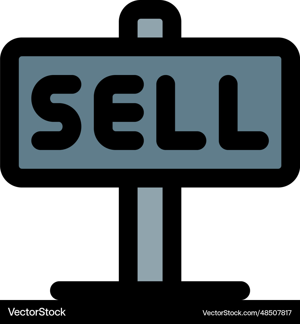 Sell sign board is set on the ground Royalty Free Vector