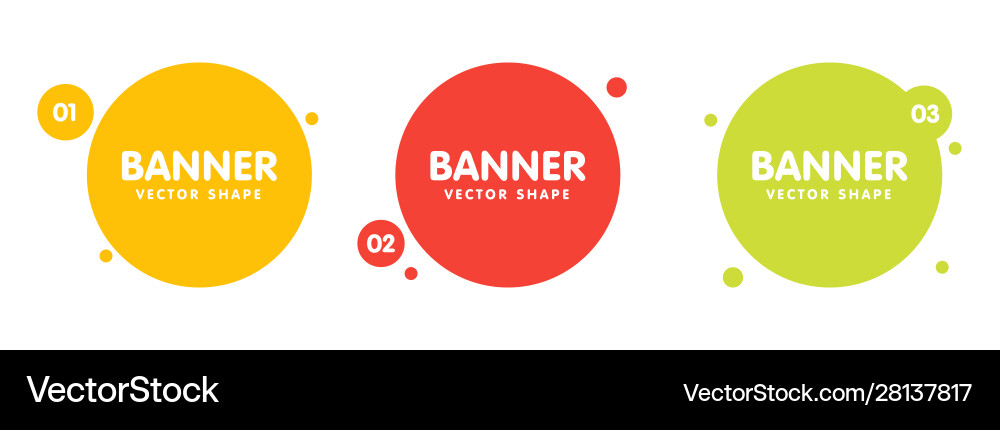 Set round colorful shapes abstract banners Vector Image