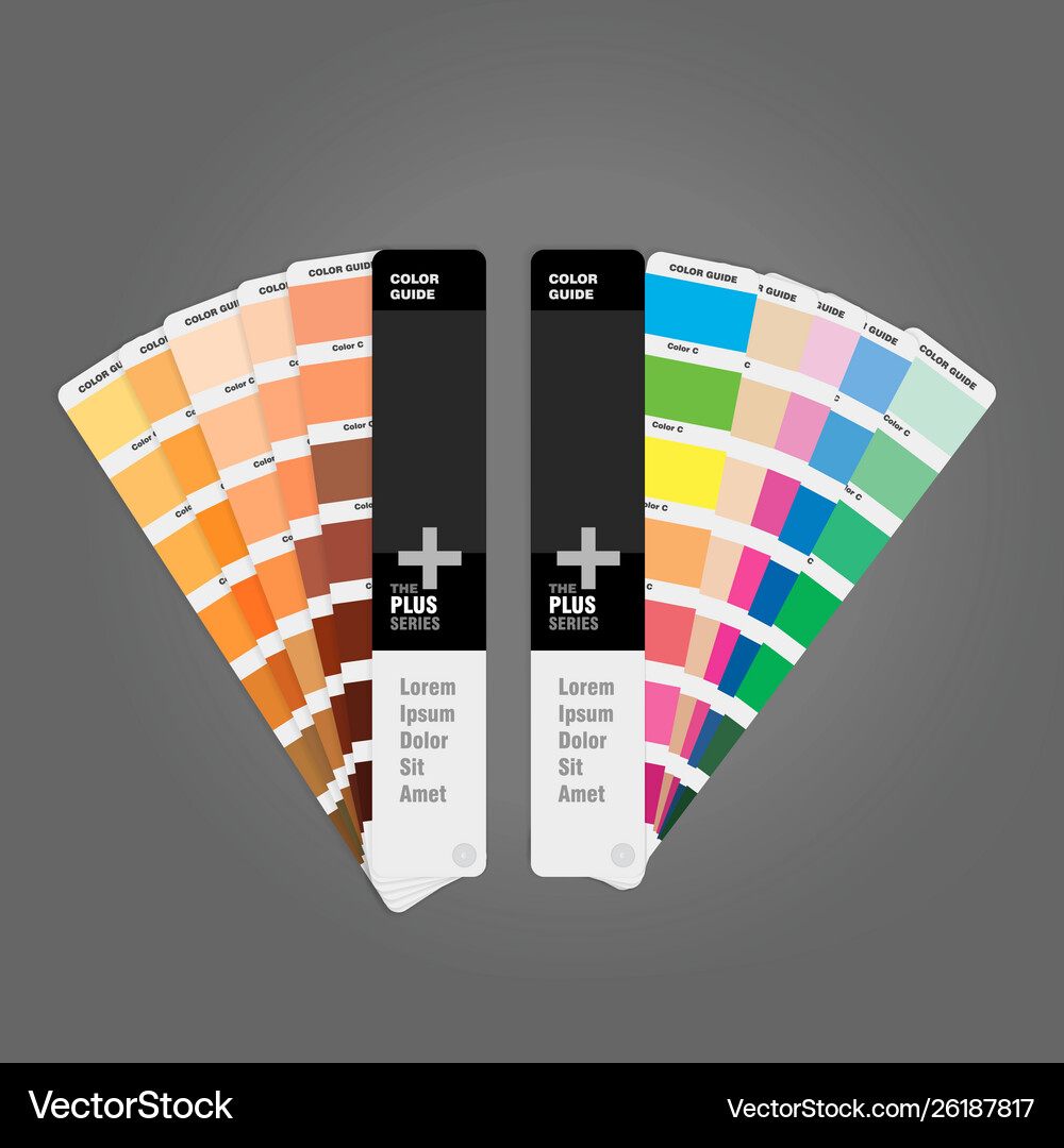 Two color palettes guide for print guide book for Vector Image