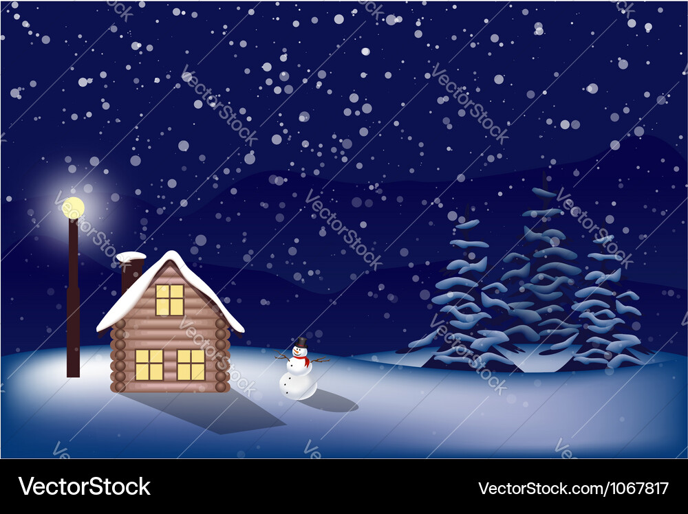 Winter christmas landscape Royalty Free Vector Image