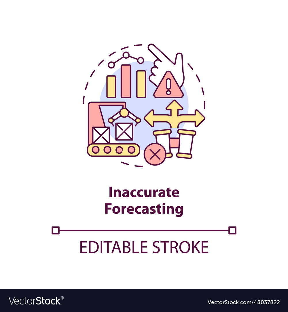 2d Customizable Inaccurate Forecasting Line Icon Vector Image