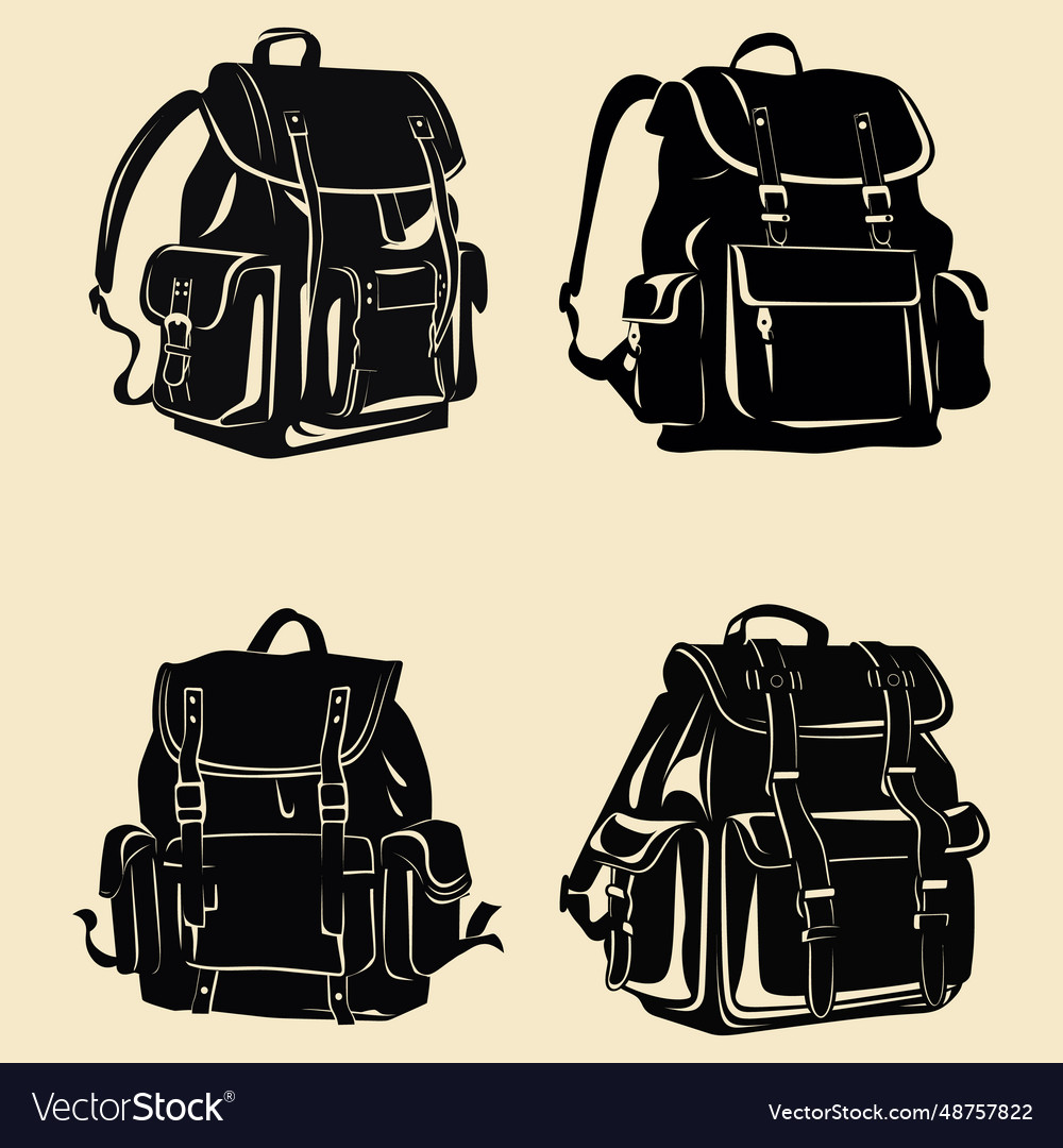 Backpack outline graphics Royalty Free Vector Image