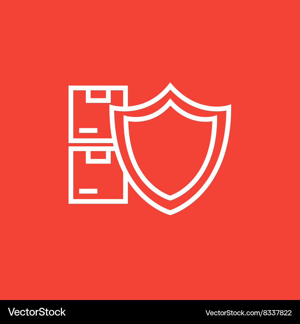 Cargo insurance line icon Royalty Free Vector Image