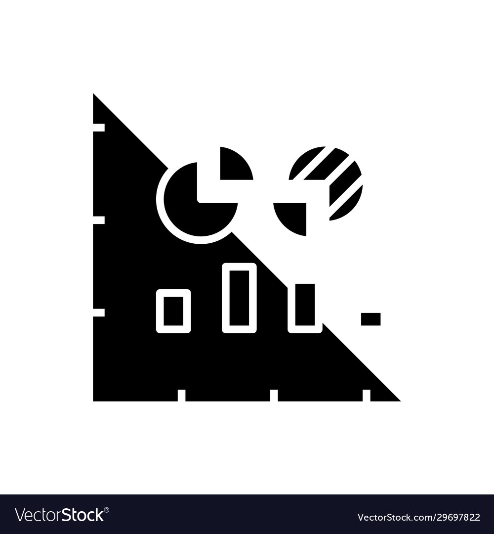 Chart data black icon concept Royalty Free Vector Image