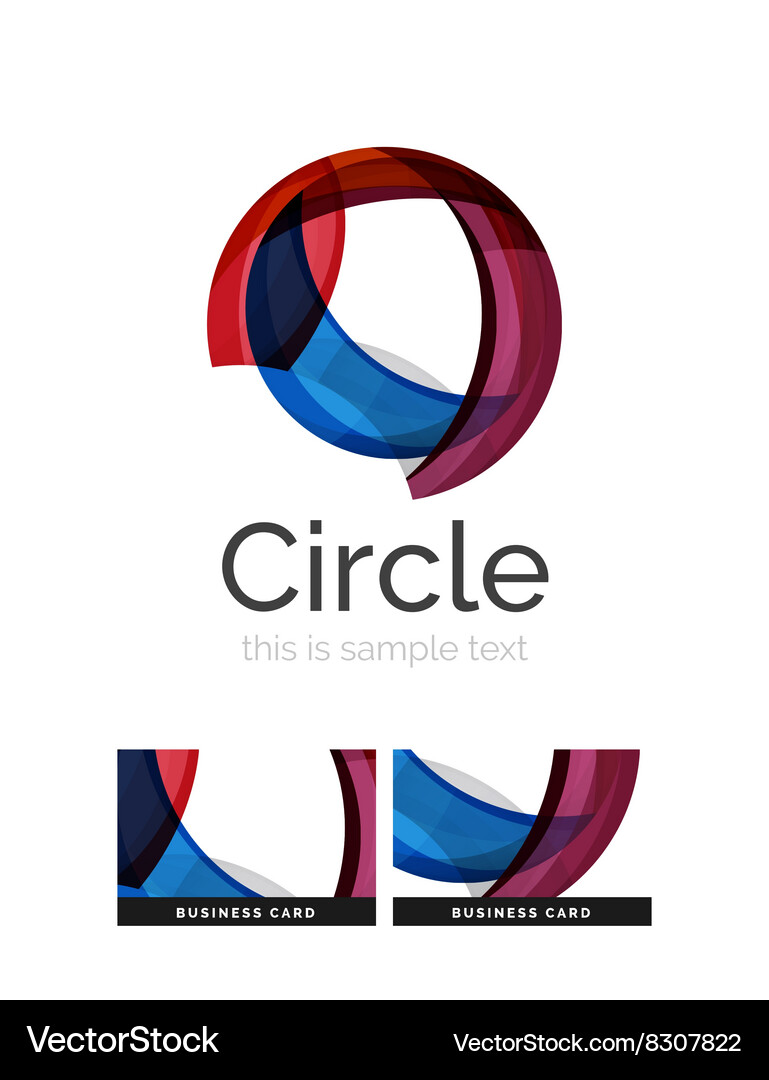Circle logo transparent overlapping swirl shapes Vector Image
