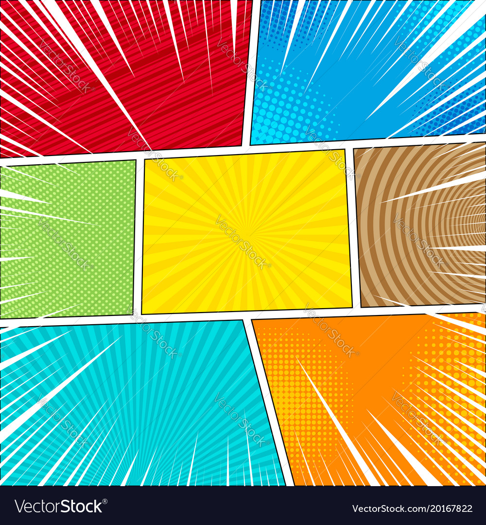 Comic book light template Royalty Free Vector Image