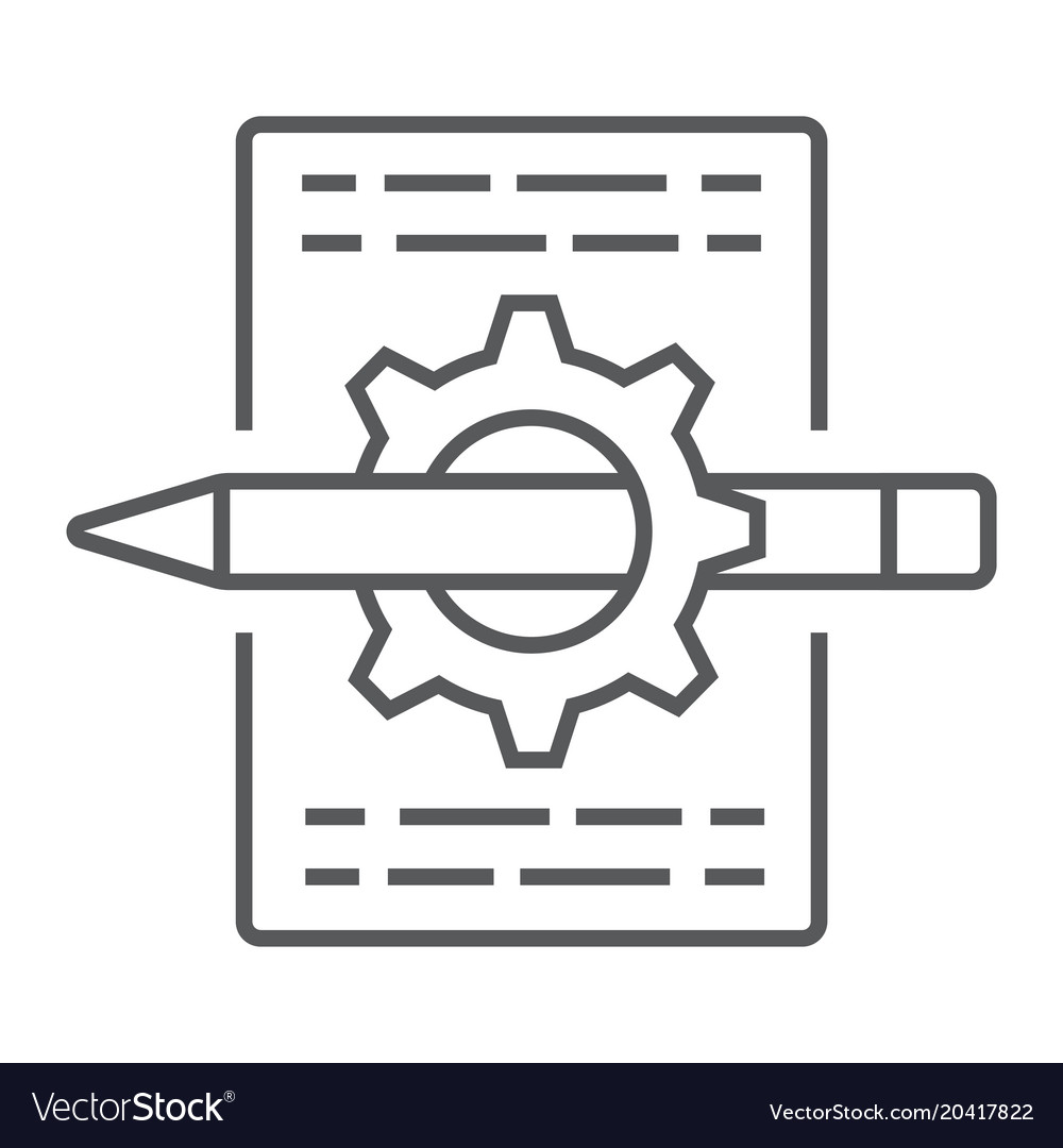 Content management thin line icon development Vector Image