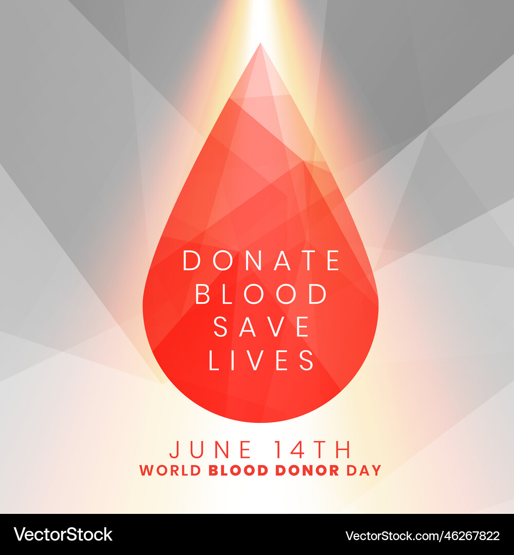 Donate blood save lives concept blood drop Vector Image