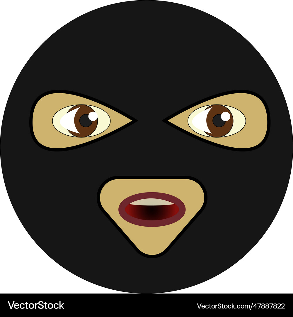 Emoji masked bandit icon Royalty Free Vector Image