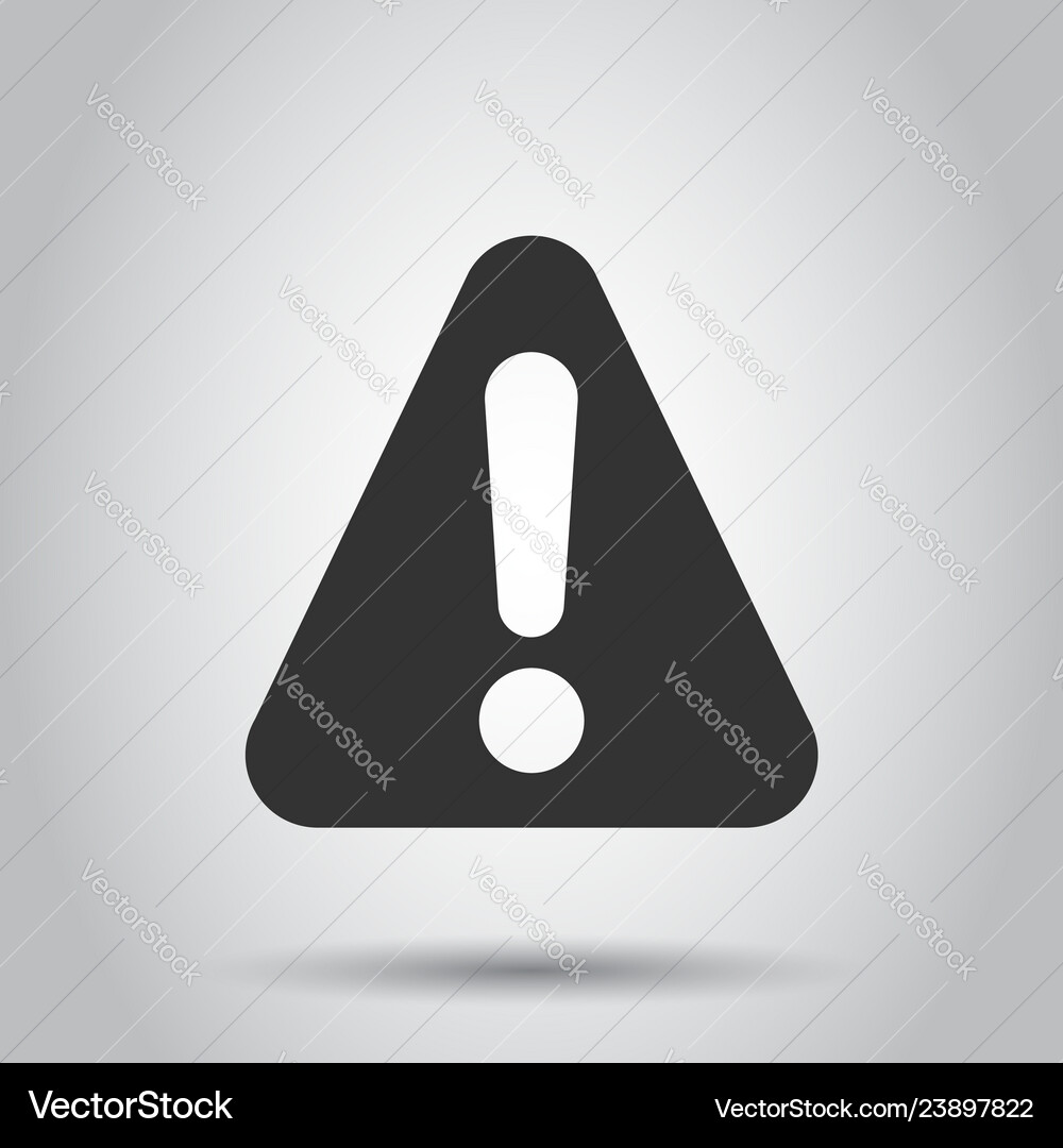 Exclamation mark icon in flat style danger alarm Vector Image