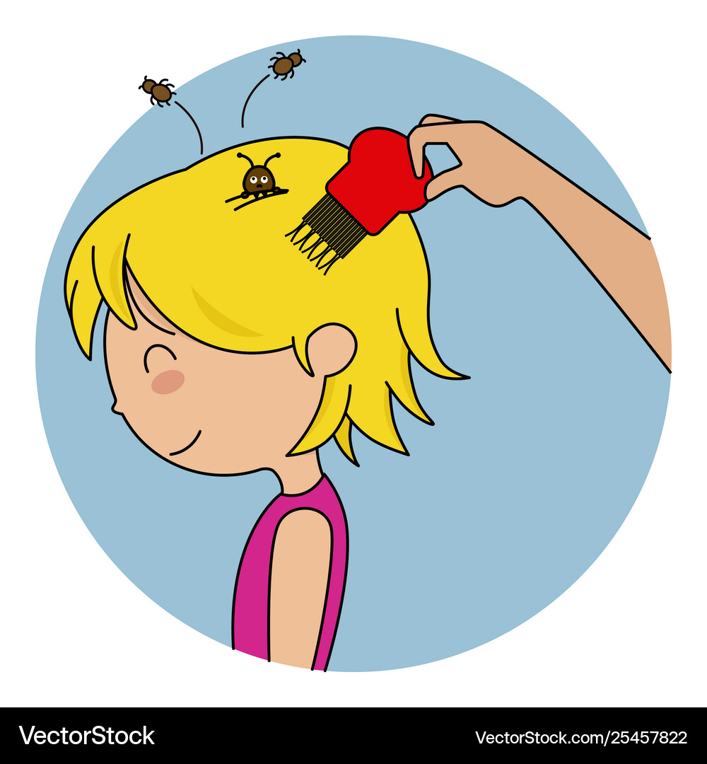 Girl with head lice Royalty Free Vector Image - VectorStock