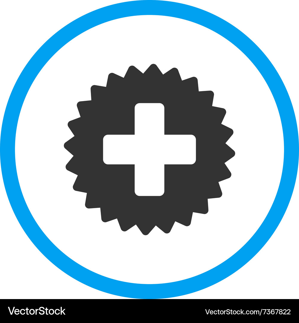 Health care stamp rounded icon Royalty Free Vector Image
