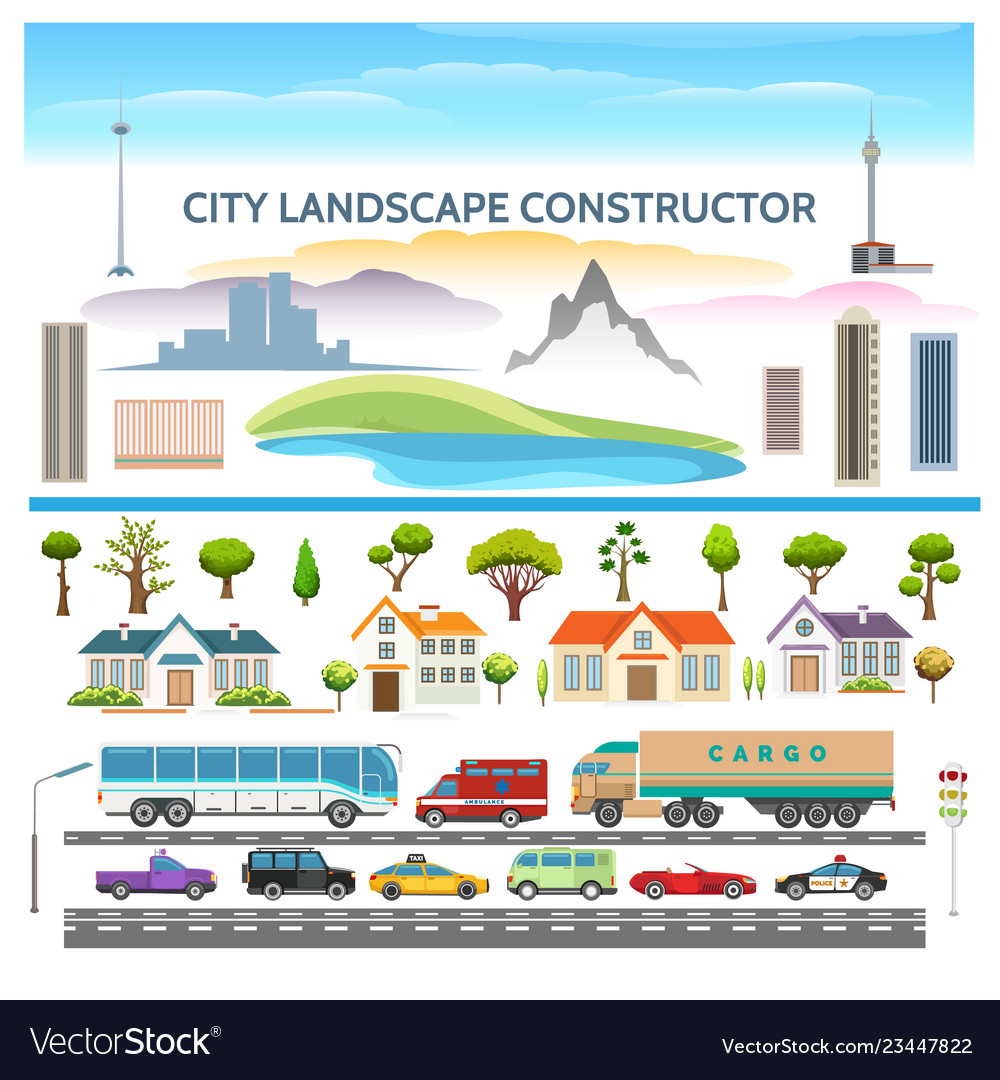 Landscape constructor set Royalty Free Vector Image
