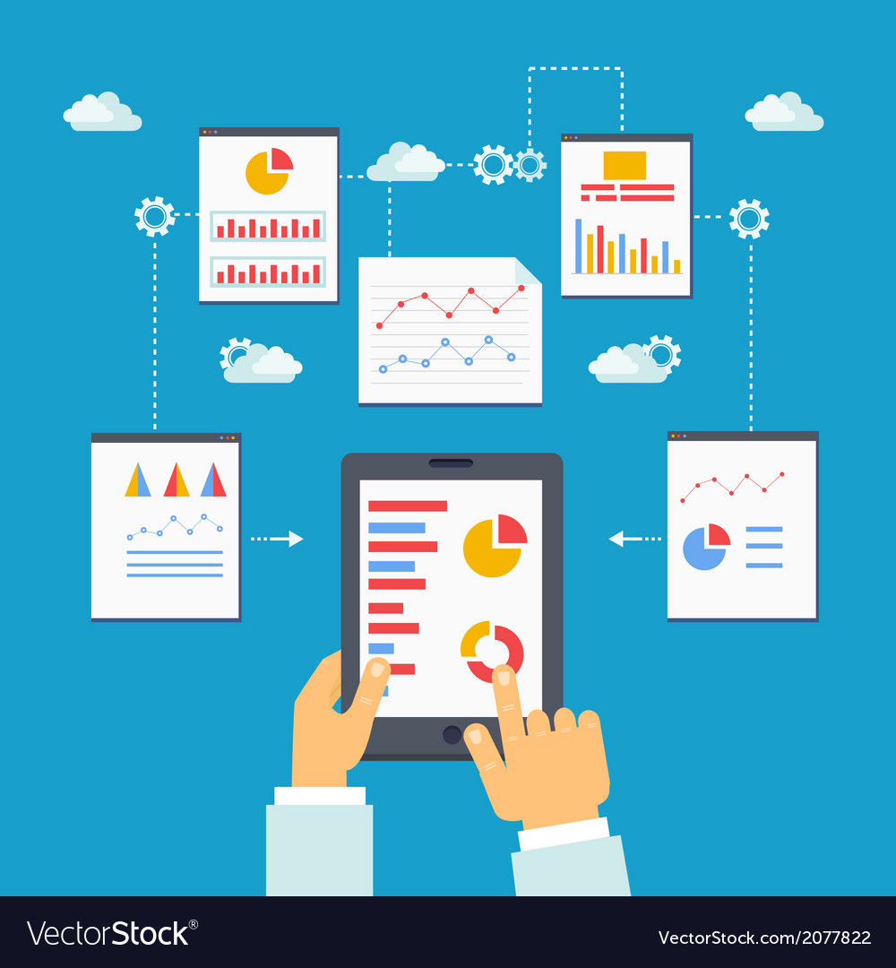 Mobile optimization and analytics Royalty Free Vector Image