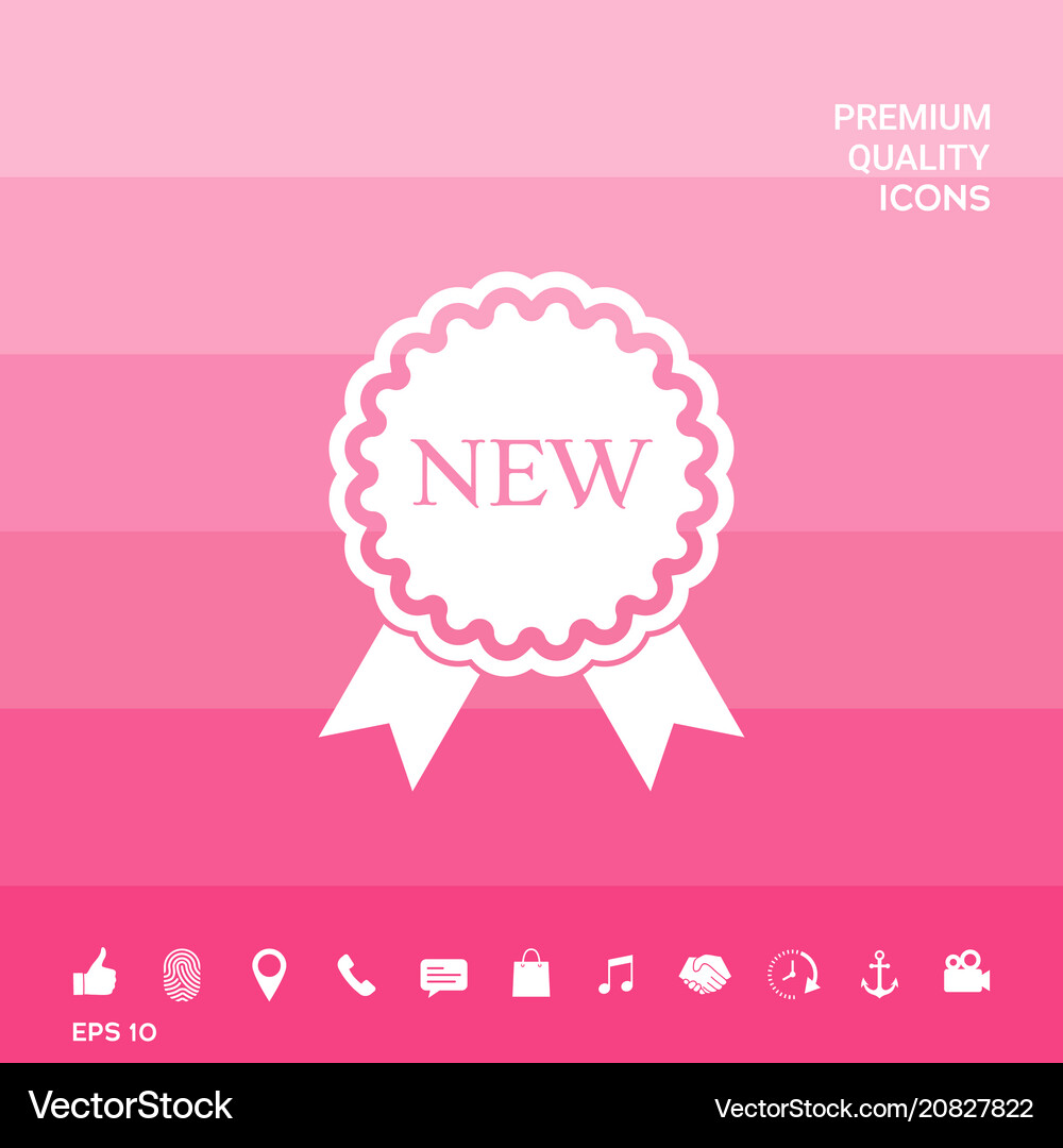 New offer icon with ribbons Royalty Free Vector Image