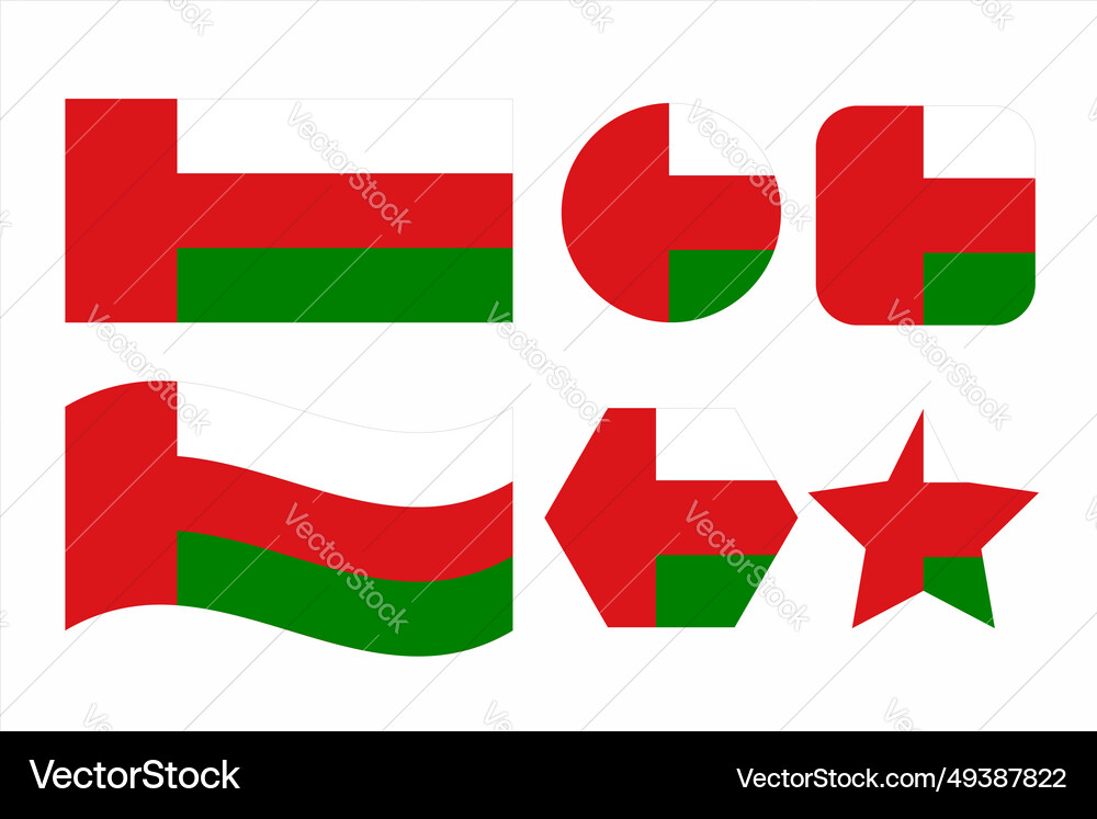 Oman flag simple for independence day or election Vector Image