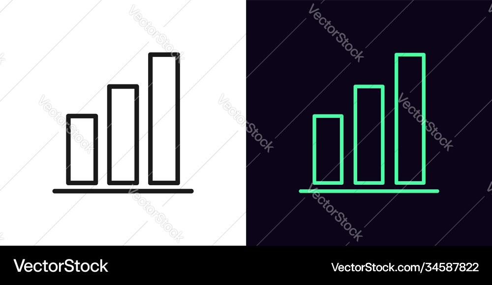 Outline upward graph icon linear growth diagram Vector Image