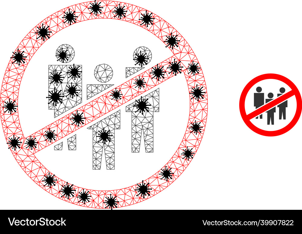 Polygonal mesh no people crowd icons Royalty Free Vector