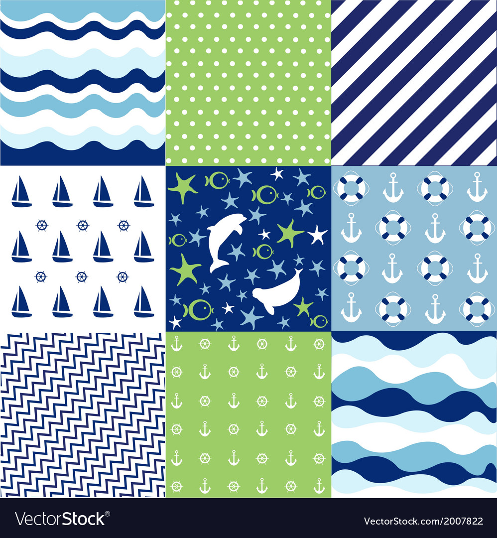 Seamless pattern with nautical elements Royalty Free Vector