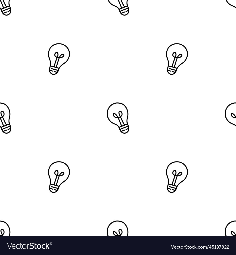 Seamless pattern with small light bulbs Royalty Free Vector