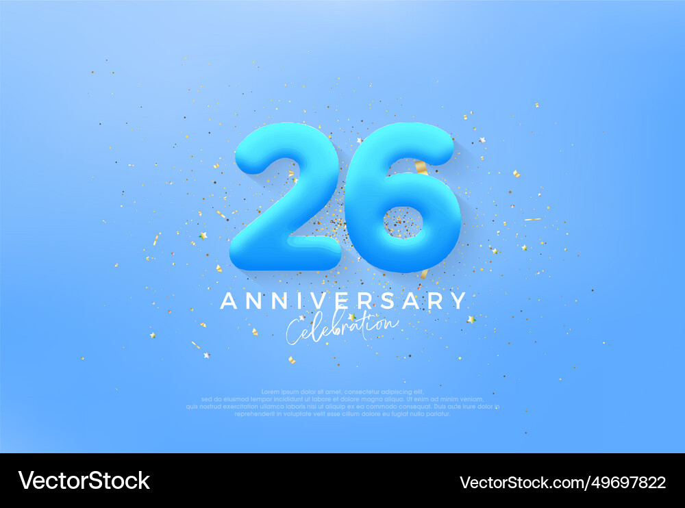 Simple and modern 26th anniversary birthday Vector Image