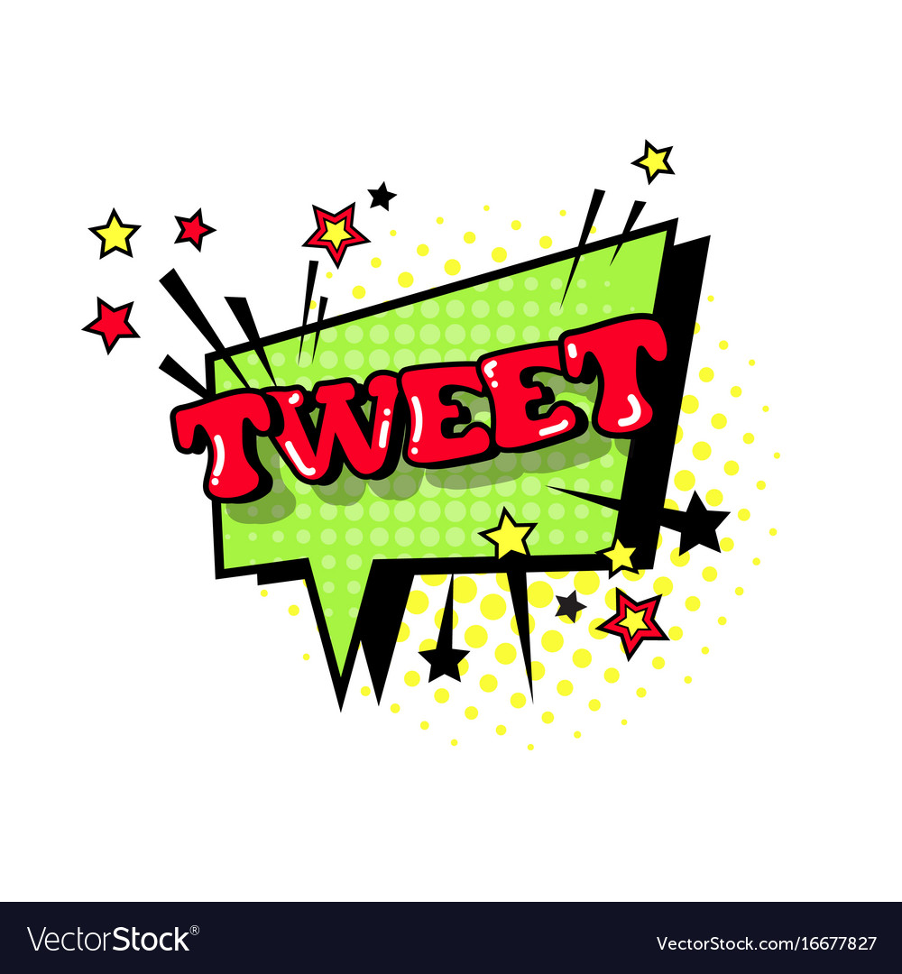Comic speech chat bubble pop art style tweet Vector Image Comic speech chat bubble pop art style tweet Vector Image