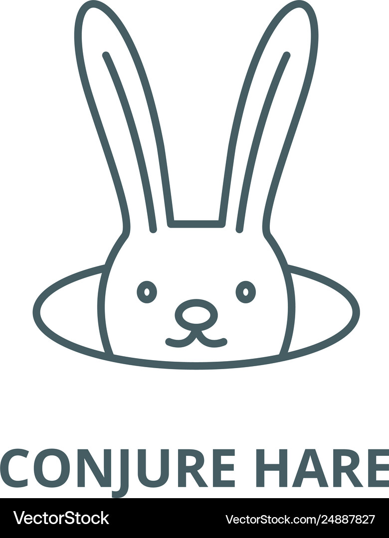Conjure hare line icon Royalty Free Vector Image