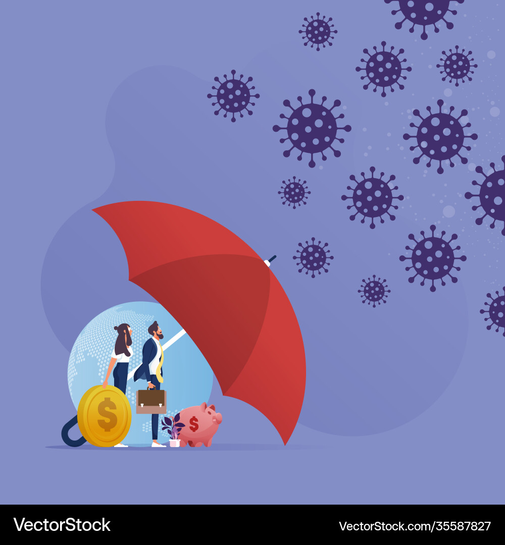 Coronavirus pandemic insurance concept Royalty Free Vector