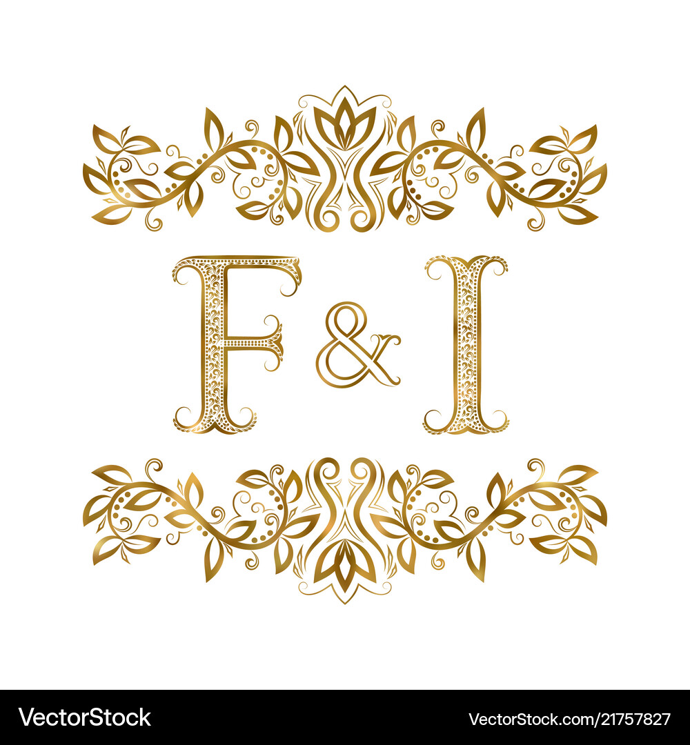 F and i vintage initials logo symbol Royalty Free Vector