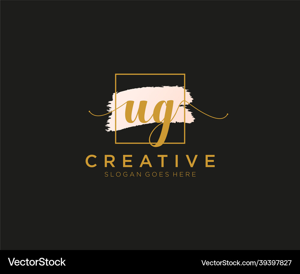 Initial ug feminine logo beauty monogram Vector Image
