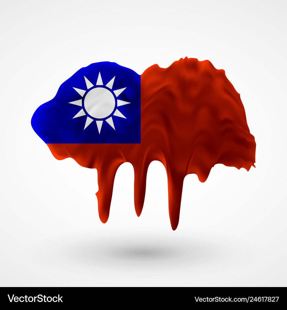 Isolated flag taiwan painted colors Royalty Free Vector